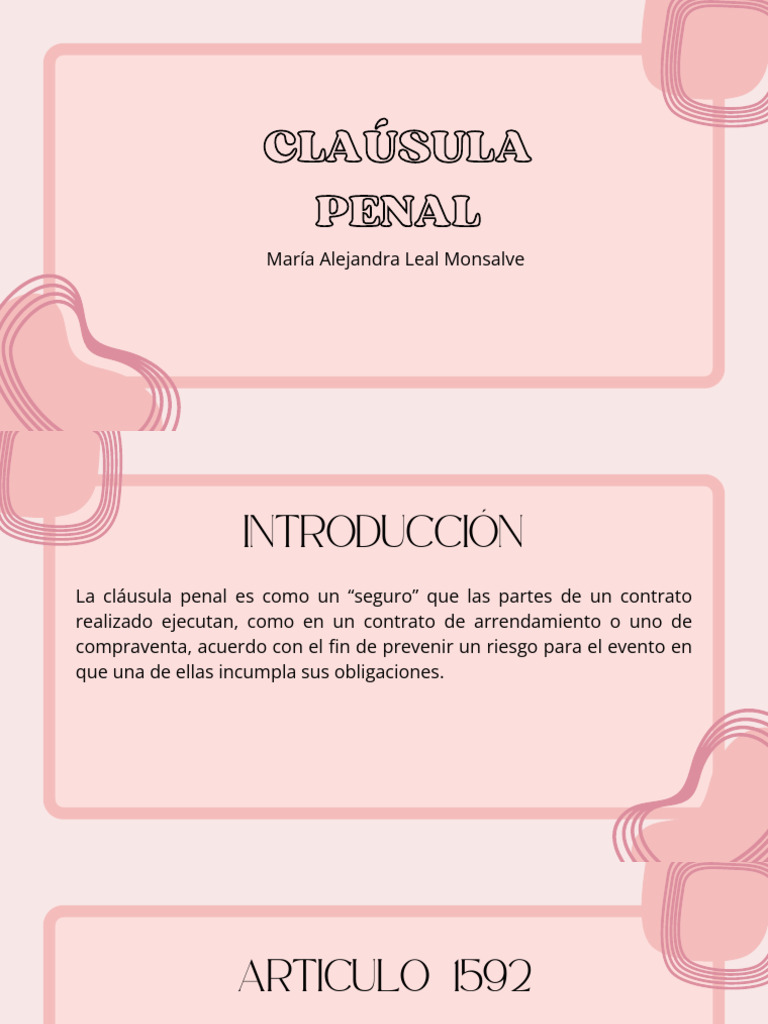 Cláusula Penal: Función y Aplicación | PDF | Pagos | Justicia