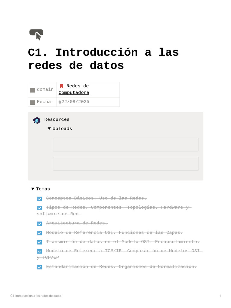 C1. Introduccin A Las Redes de Datos | PDF | Red de computadoras ...