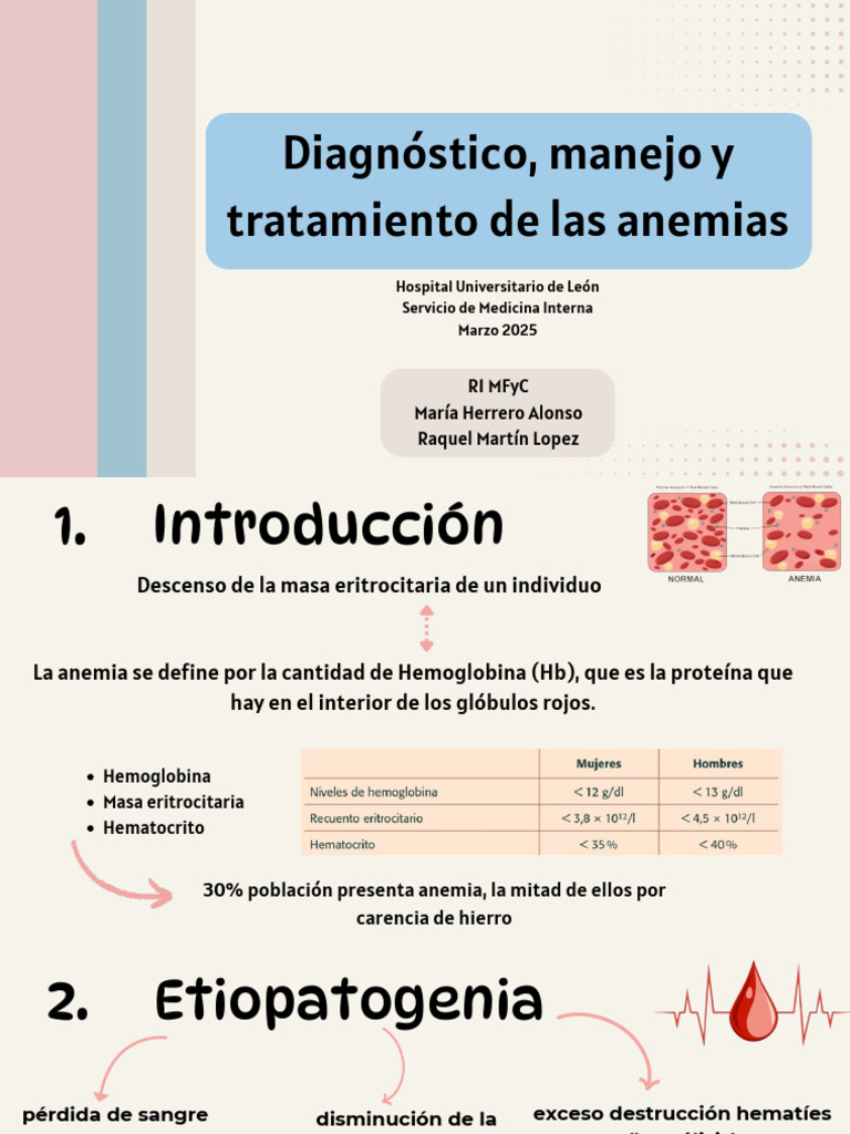 Diagnóstico y tratamiento de anemias | PDF | Glóbulo rojo | Anemia
