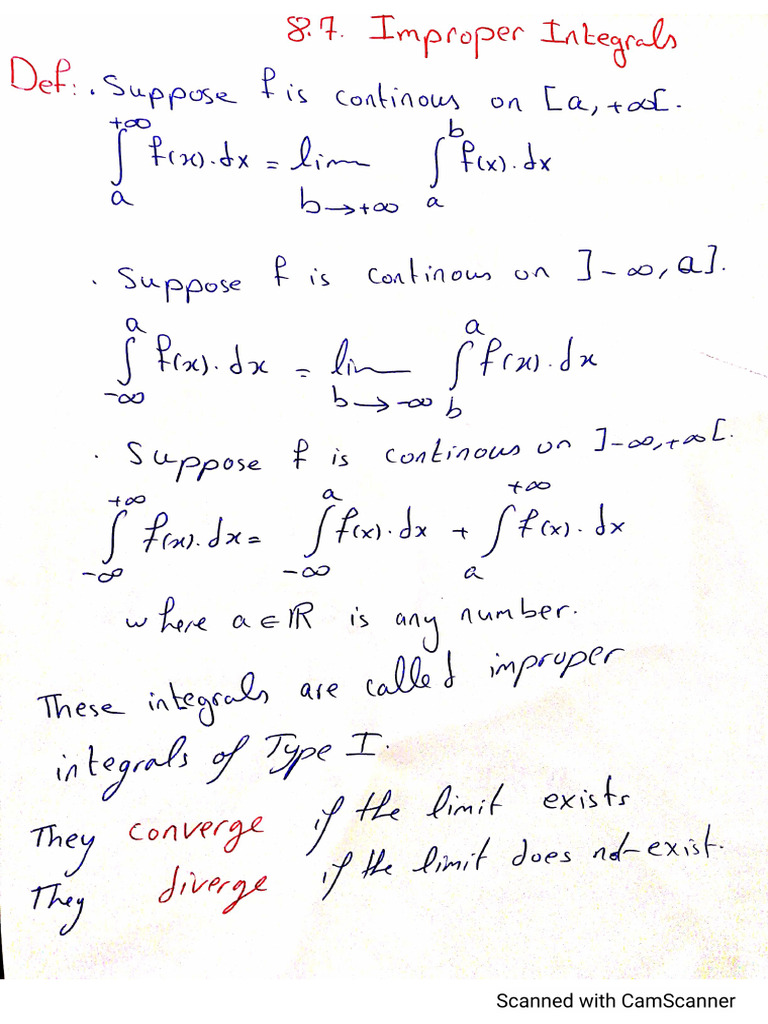 19-8.7 Improper Integrals | PDF