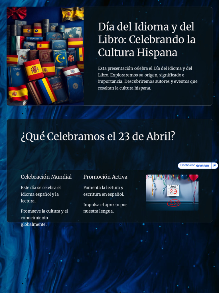 Día Del Idioma y Del Libro_ Celebrando La Cultura Hispana _ Gamma | PDF ...