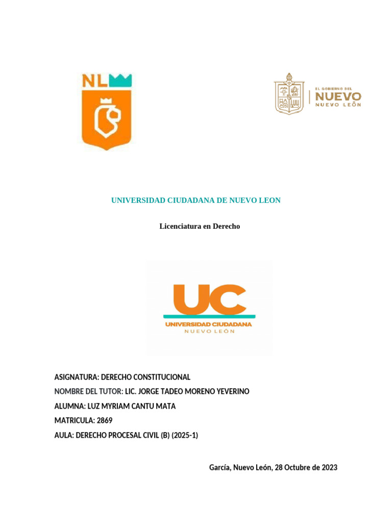 Portada Licenciatura Derecho UCNL 2025 | PDF