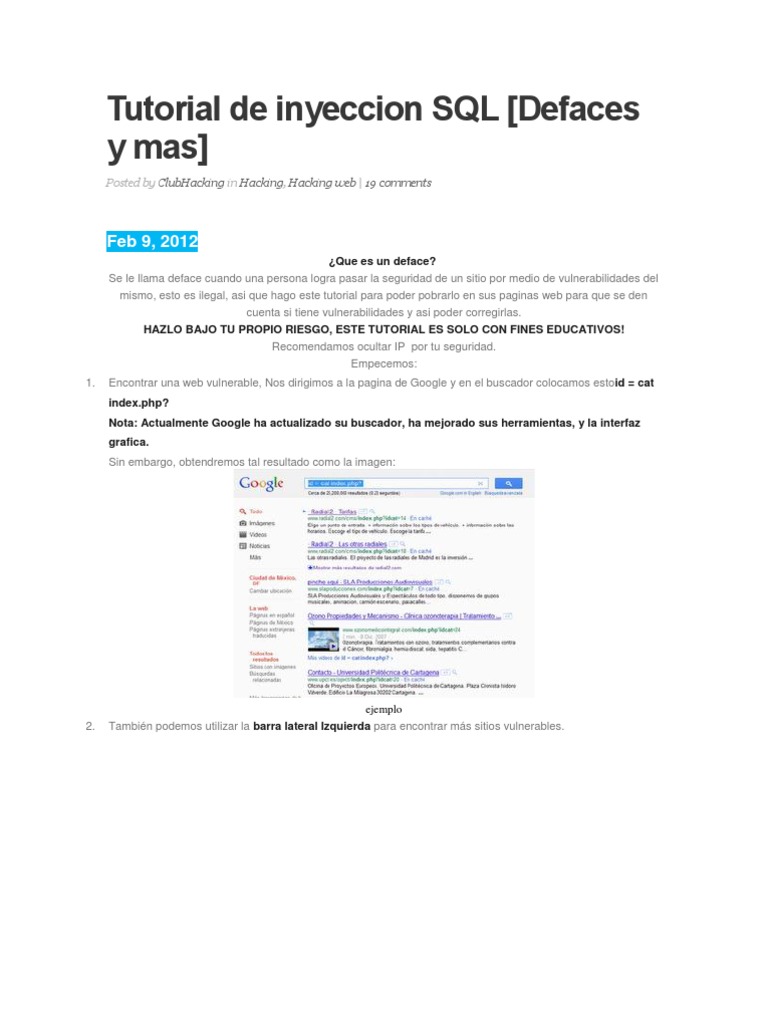 Tutorial de Inyeccion SQL | PDF | Contraseña | Php