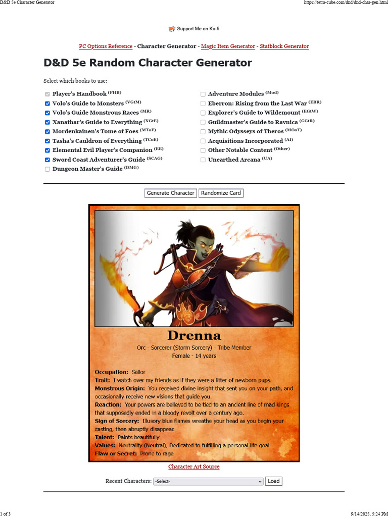 D&D 5e Character Generator Tool | PDF | Dungeons & Dragons | Gary Gygax ...