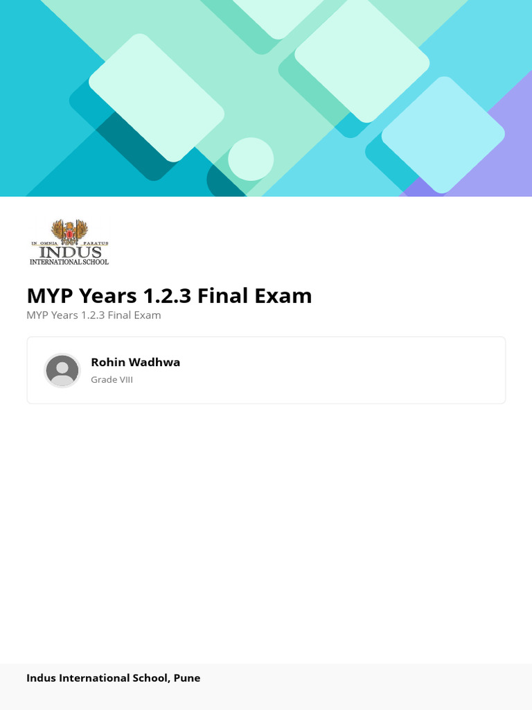 MYP Years 1.2.3 Final Exam | PDF | Critical Thinking | Educational ...
