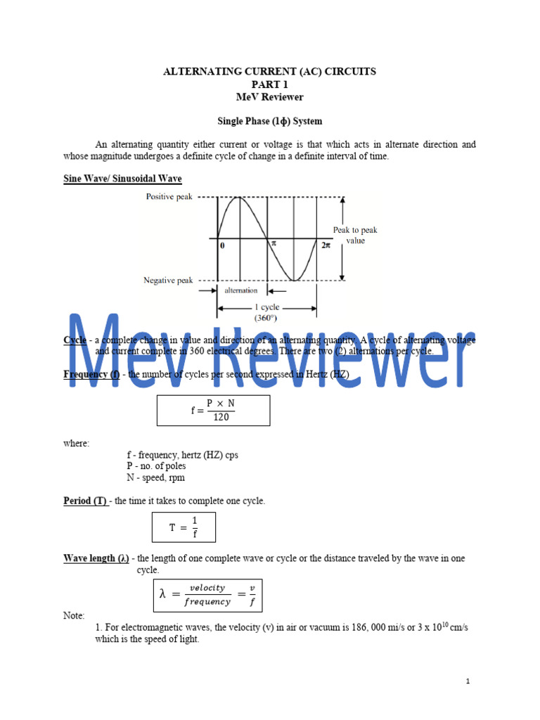 AC Circuits: Single Phase Overview | PDF | Ac Power | Alternating Current