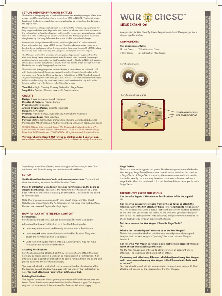 55 War Chest Siege Rulebook | PDF | Military Science | Warfare