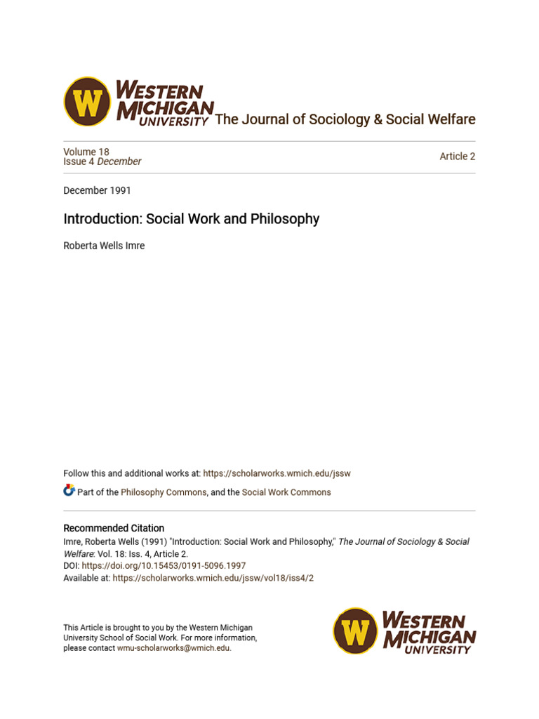 Introduction - Social Work and Philosophy | PDF | Paradigm | Science