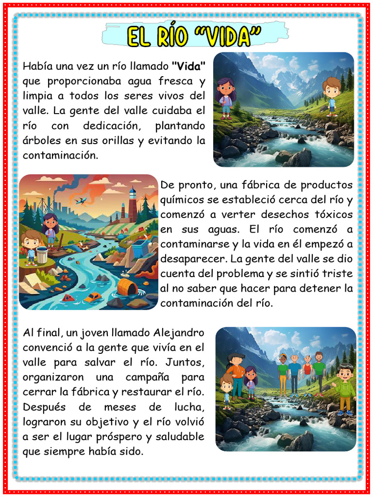Ficha Leemos El Cuento El Río Vida Maestra Janet | PDF | Contaminación ...