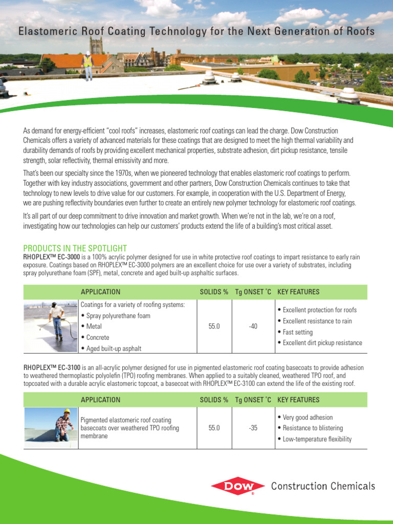 Elastomeric Roof Coating Tehcnology For Next Generation of Roof | PDF ...