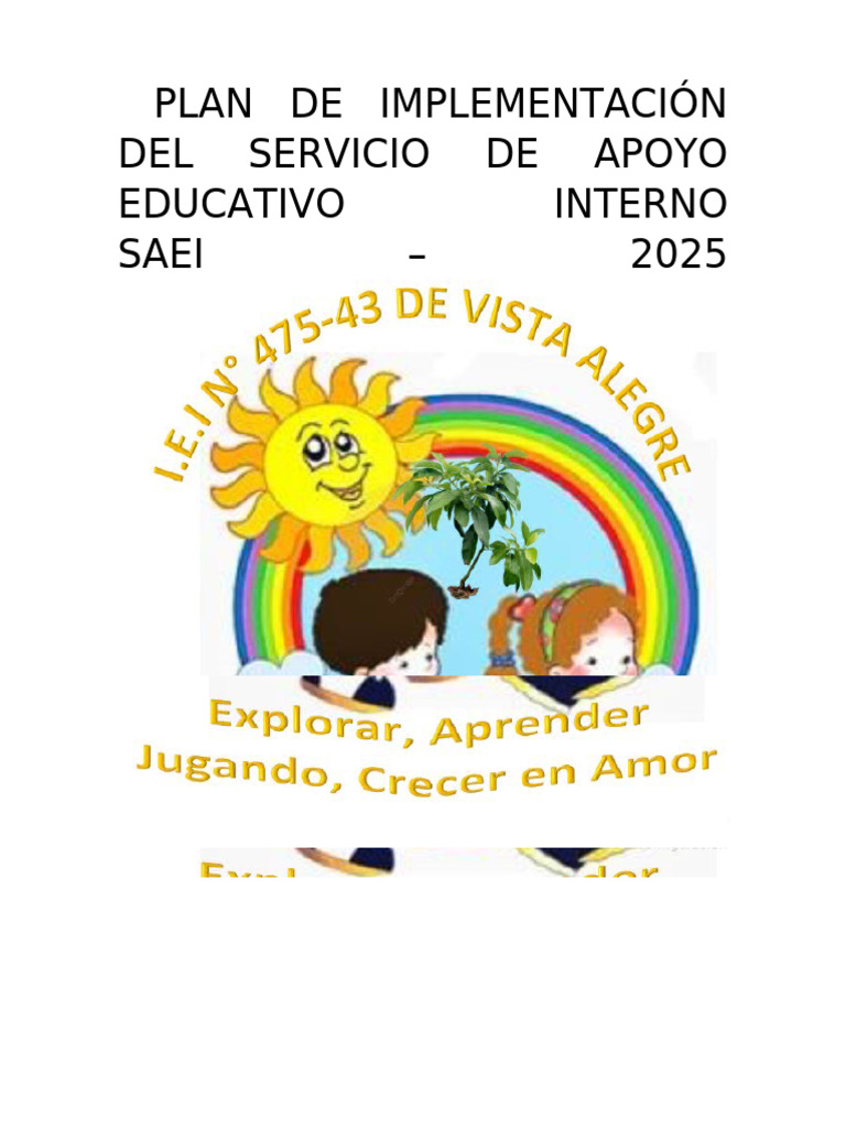 Plan de Saei de La Iei #475-43 Vista Alegre 2025 | PDF | Plan de ...