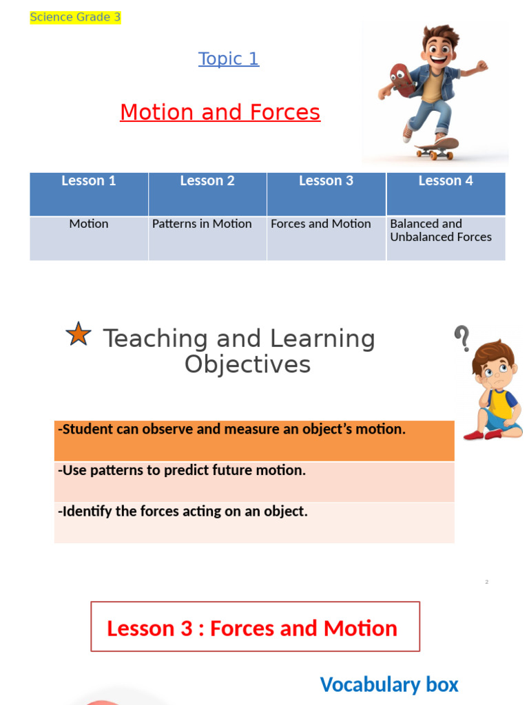Grade 3 Science: Motion & Forces Lessons | PDF