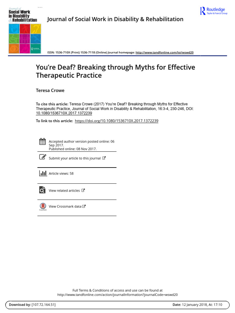 You'Re Deaf - Breaking Through Myths For Effective Therapeutic Practice ...