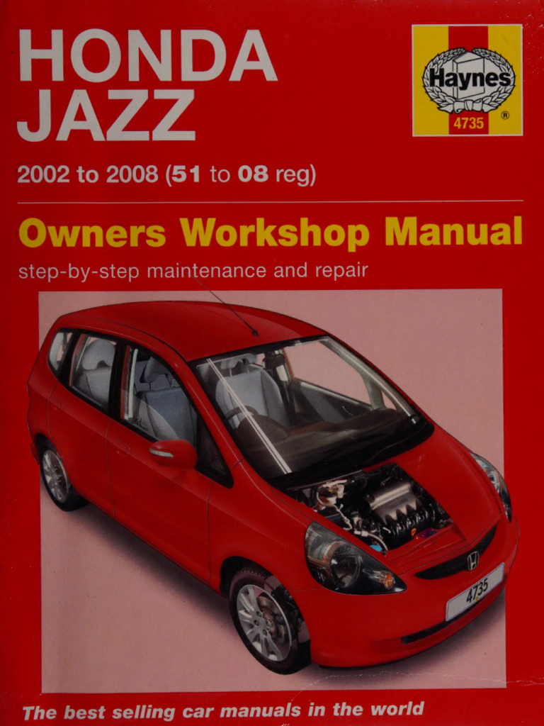 Haynes Honda Jazz 2002 To 2008 Owners Workshop Manual 085733977x ...