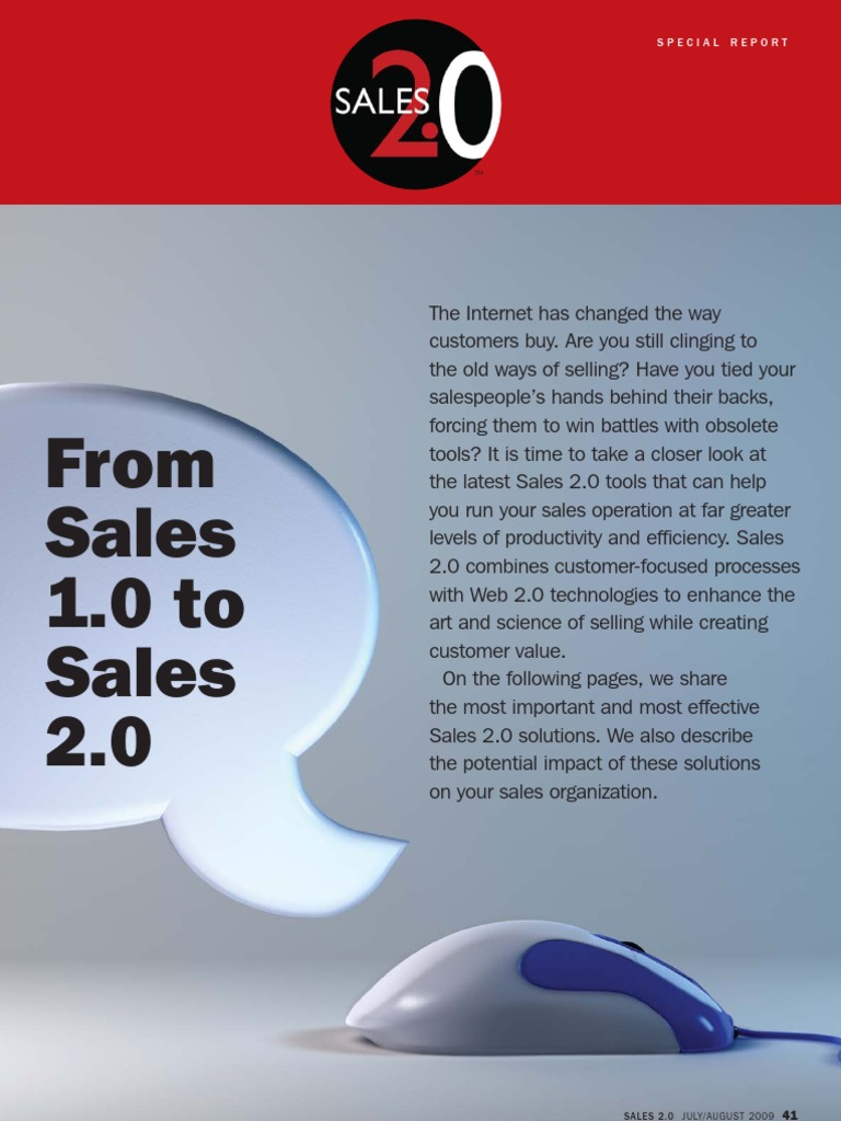 From Sales 1.0 To Sales 2.0: Special | PDF | Sales | Customer ...