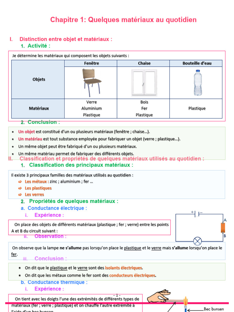 Classification et propriétés des matériaux | PDF | Métaux | Lunettes