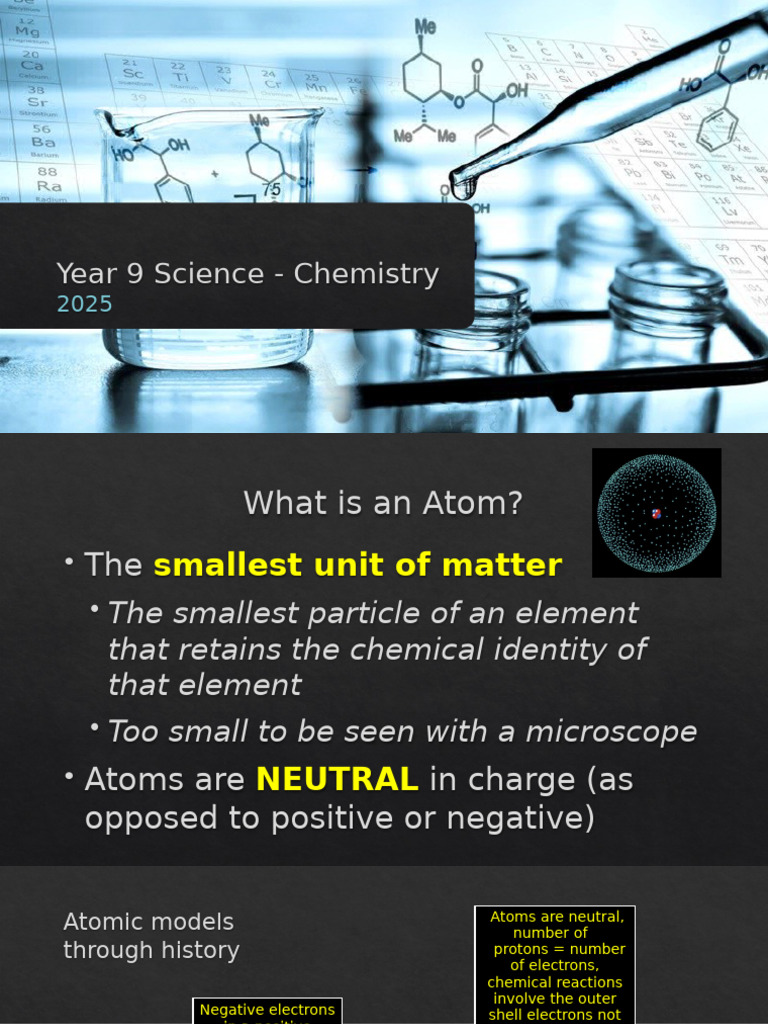 01 Year 9 Atomic Structure | PDF | Ion | Atoms