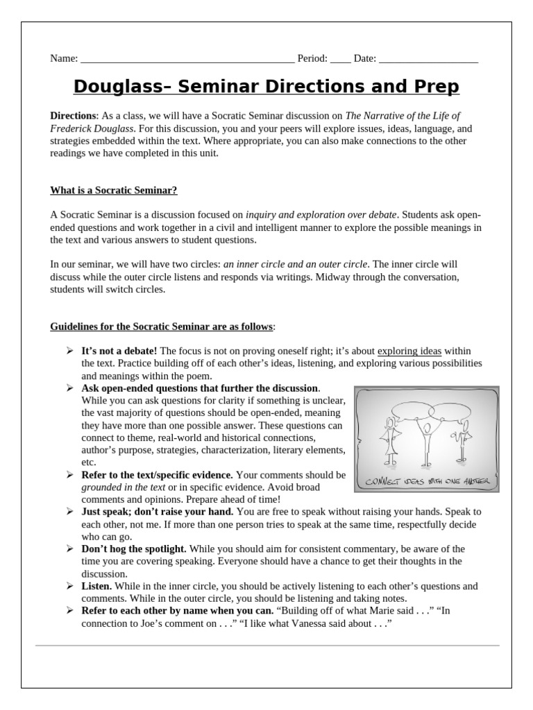 Douglass Socratic Seminar Guide | PDF