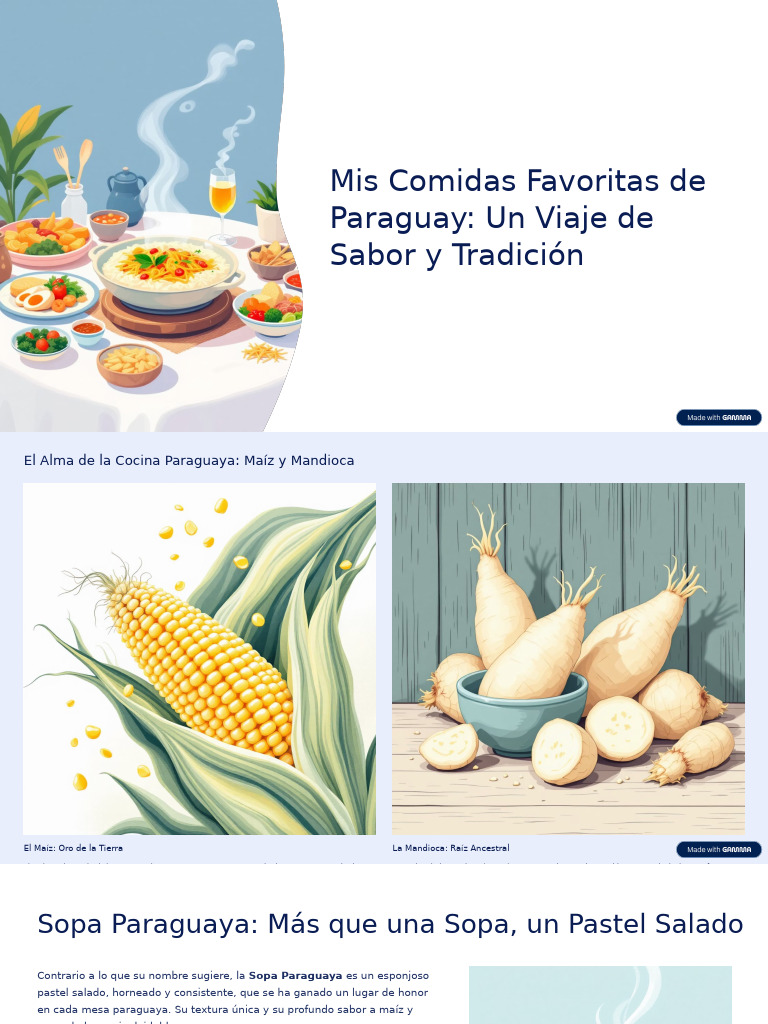 Mis Comidas Favoritas de Paraguay Un Viaje de Sabor y Tradicion | PDF ...