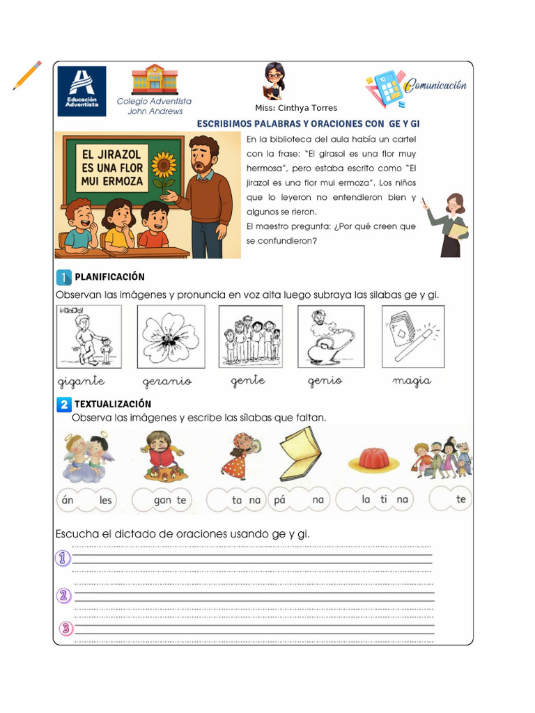 Las Silabas Ge, Gi y Gue y Gui | PDF
