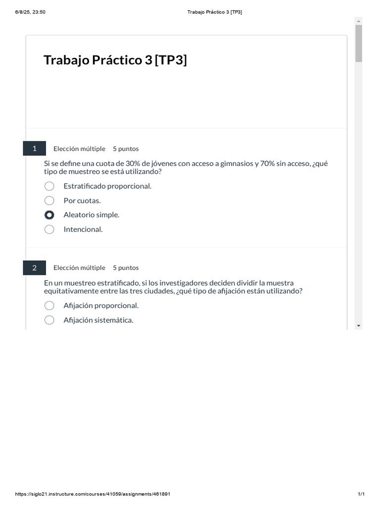 Trabajo Práctico 3 (TP3) | PDF