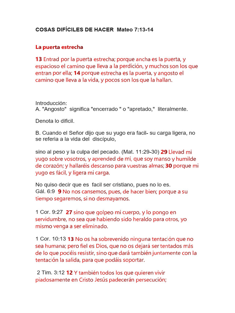 Significado de "Angosto" en la Fe | PDF
