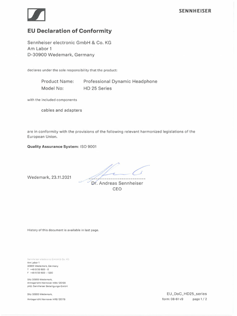 Eu Doc HD 25 Series Sign | PDF
