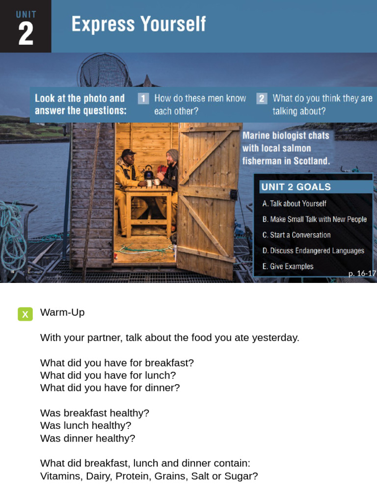 World English Level 2 Unit 2 Powerpoint | PDF | Conversation | Linguistics