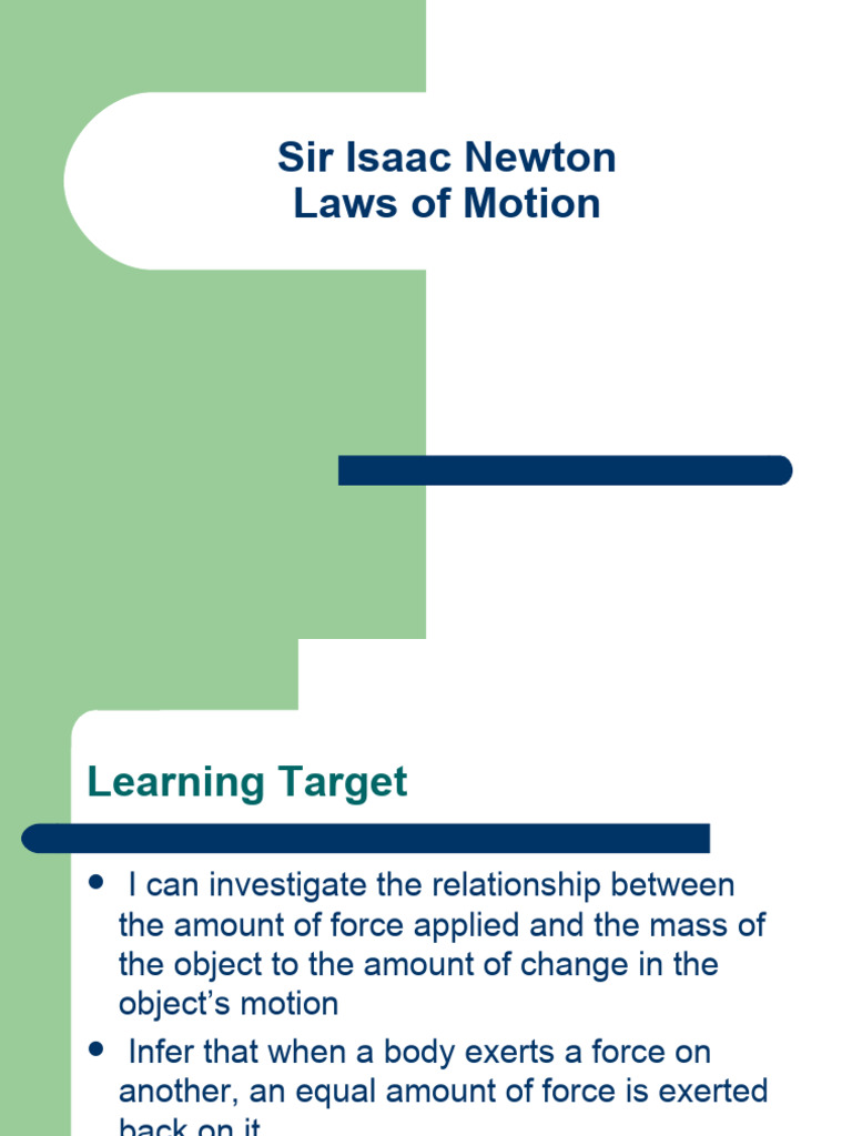 Newton's Laws of Motion Explained | PDF | Force | Newton's Laws Of Motion