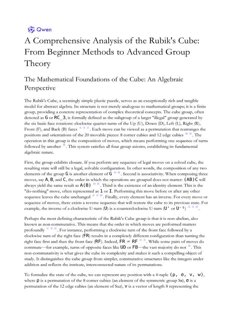 A Comprehensive Analysis of The Rubik's Cube - From Beginner Methods To ...