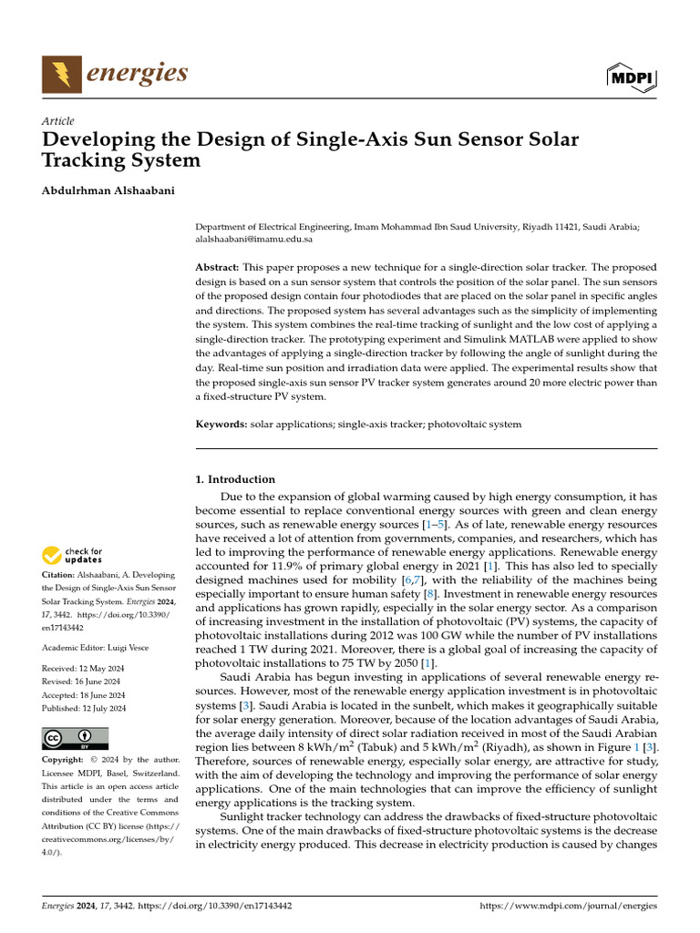 Developing The Design of Single-Axis Sun Sensor So | PDF ...