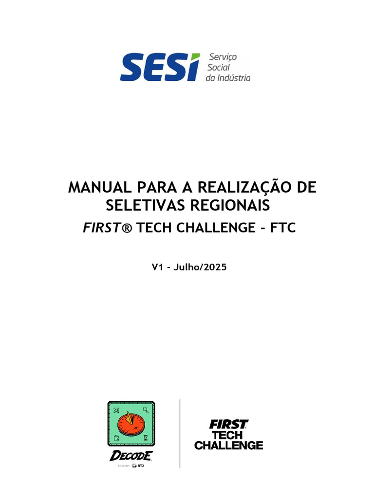 Manual Seletivas Regionais FTC 2025/2026 | PDF