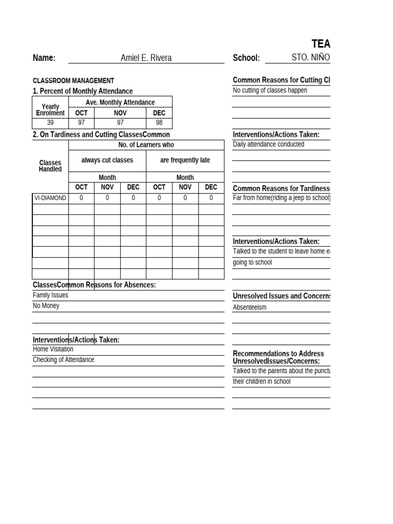 Amiel Rivera M&E 4thQ 2018 | PDF | Behavior Modification | Pedagogy