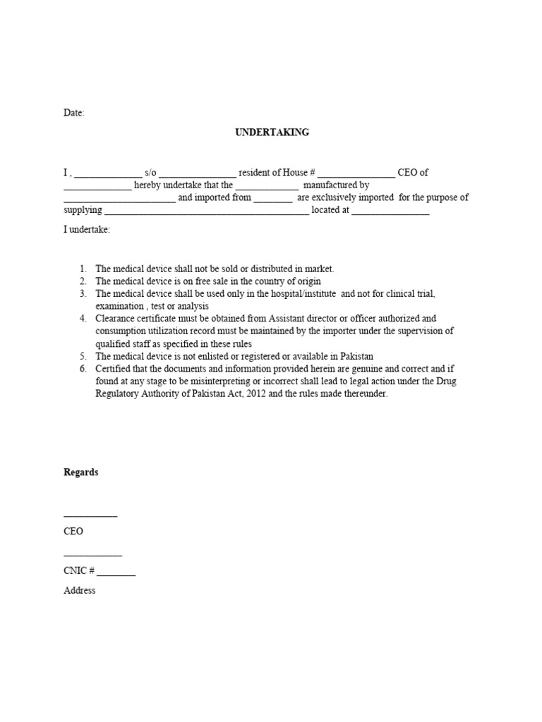 Undertaking Noc | PDF