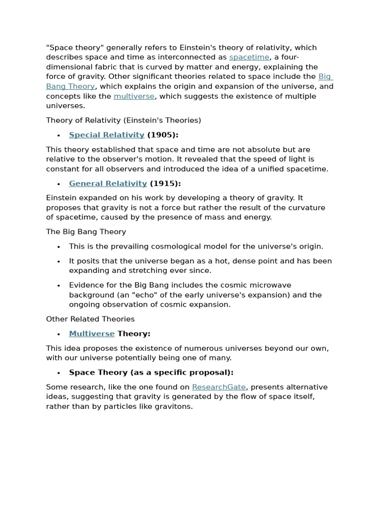 Space Theory | PDF