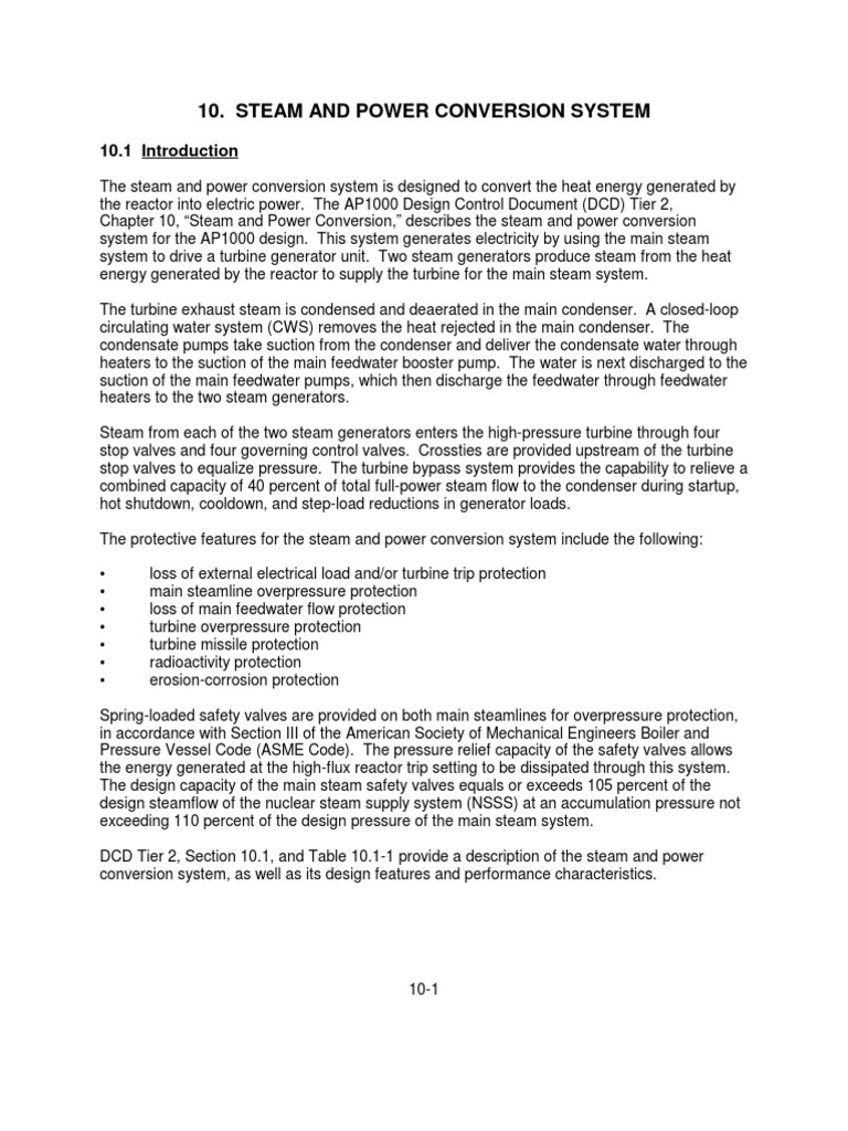 Steam and Power Conversion System | PDF | Valve | Turbine