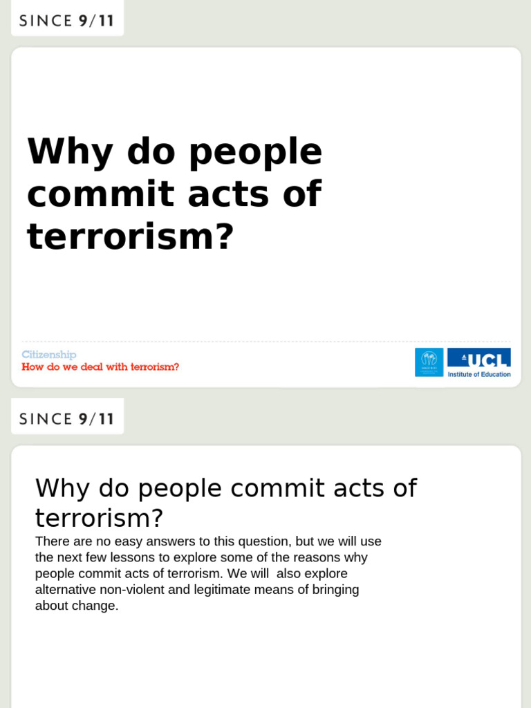 Reasons Behind Acts of Terrorism | PDF | Nonviolence | Nelson Mandela