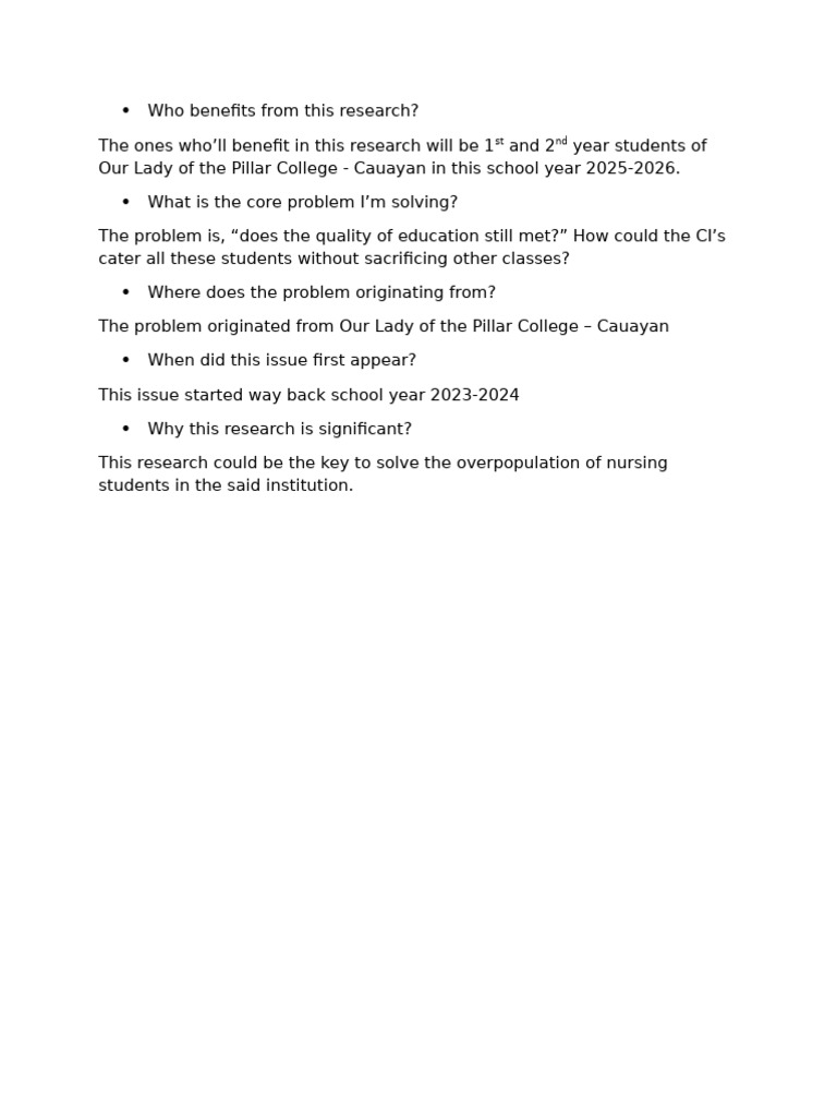 Nursing Student Overpopulation Solutions | PDF