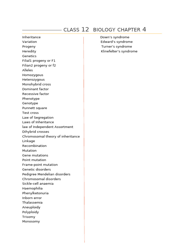 Class 12 Biology Chapter 4 | PDF