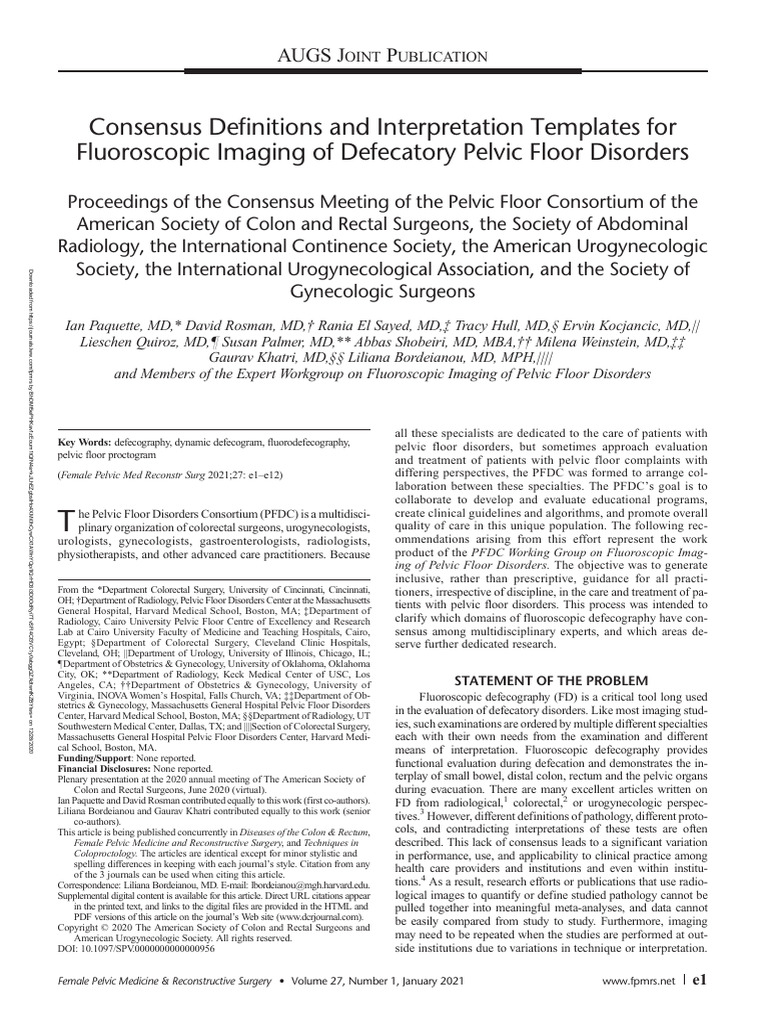 X-Ray Defecography Consensus Guidelines | PDF | Rectum | Pelvis