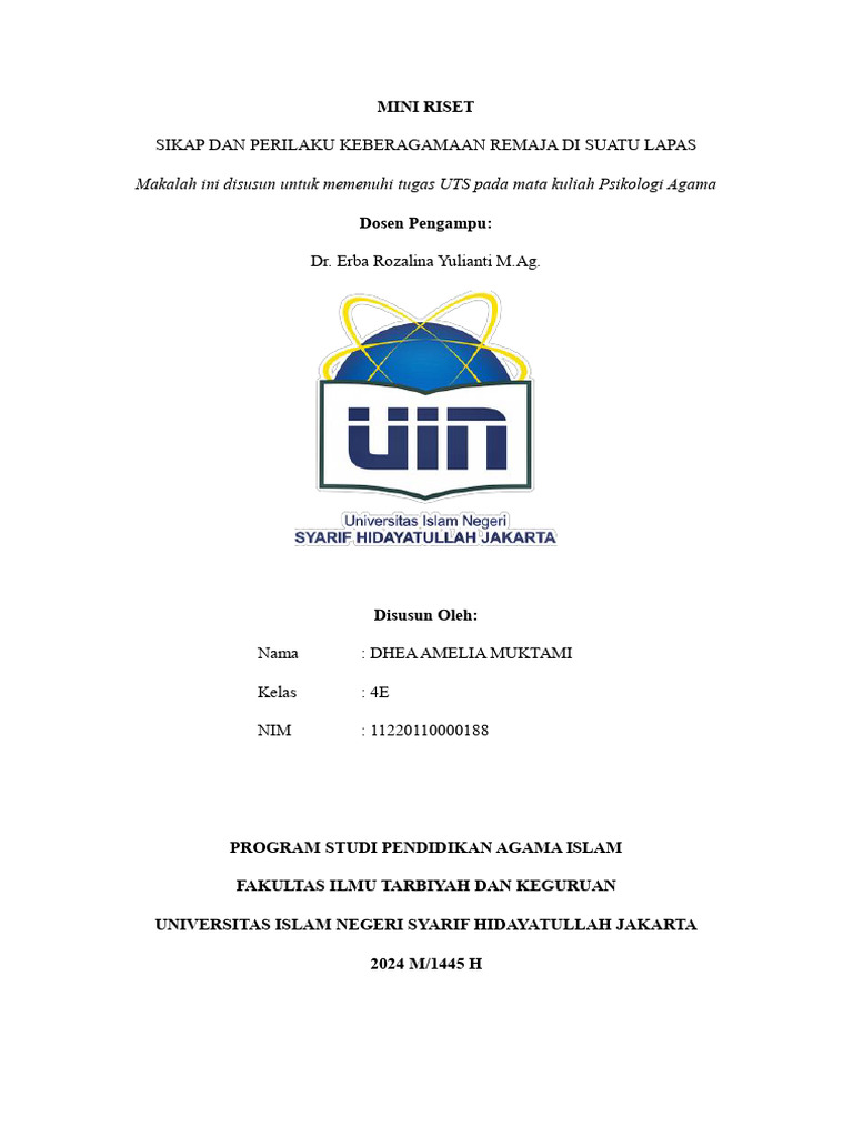 Dhea Amelia m - Mini Riset Lapas | PDF