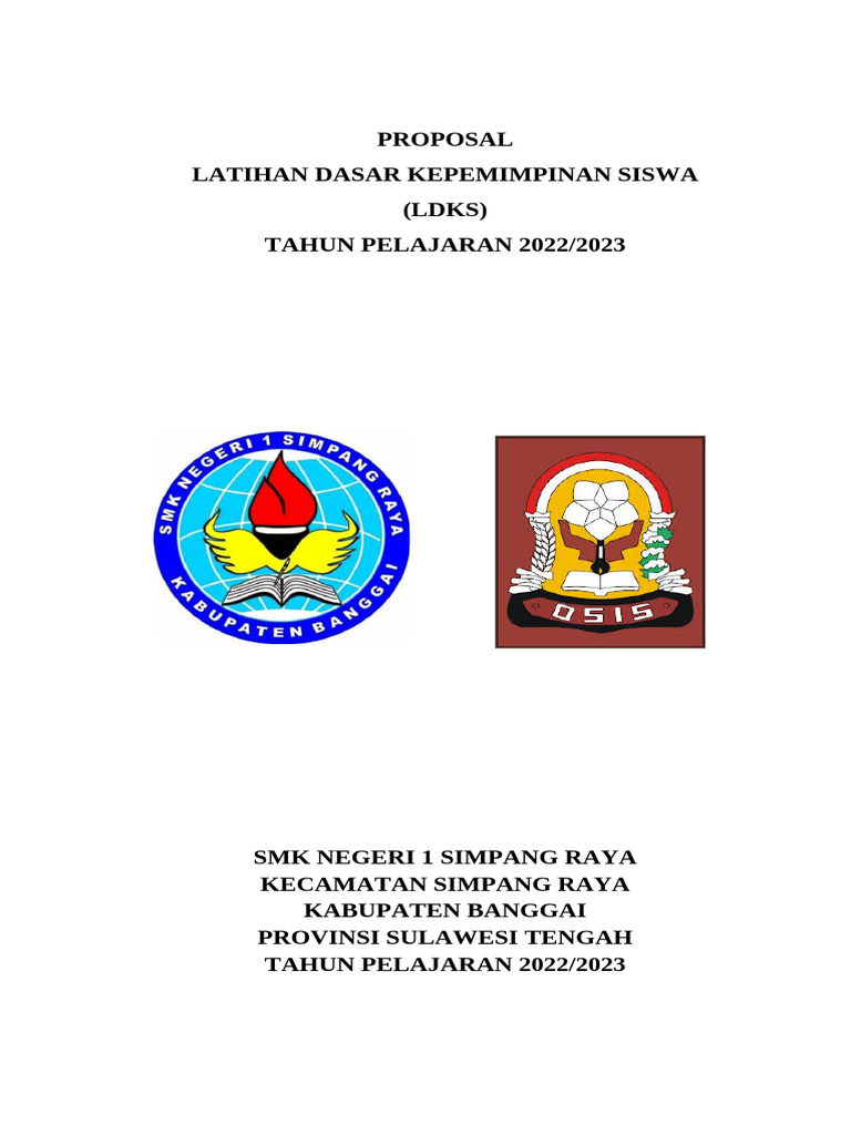 Proposal LDKS SMK Negeri 1 Simpang Raya | PDF