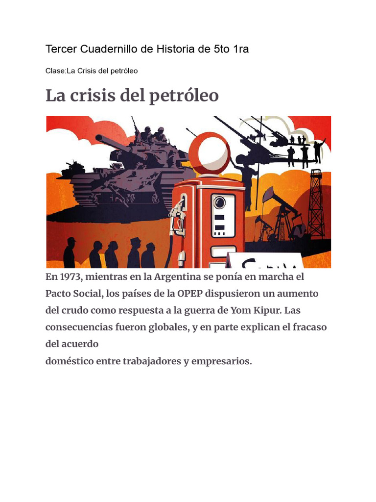 Crisis del Petróleo de 1973: Impacto Global | PDF | Neoliberalismo | OPEP
