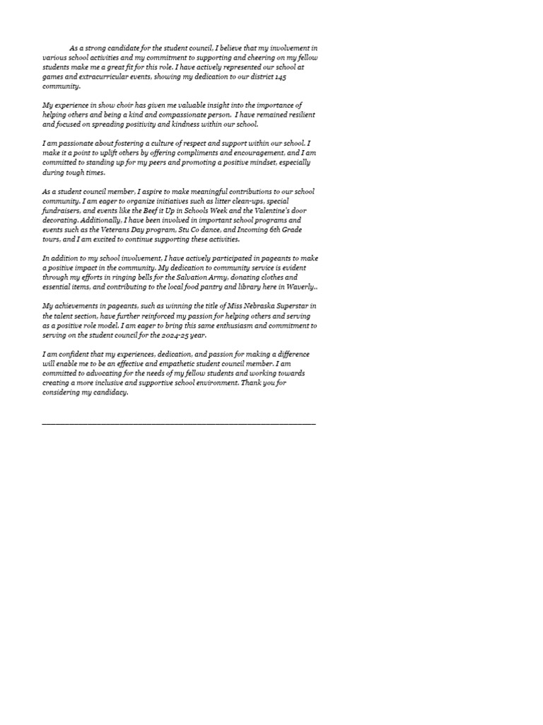 Speeches For Stuco and Pageant | PDF