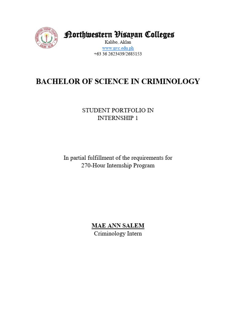 Front Page Narrative 1st Sem Salem Not Done | PDF | Internship | Job ...