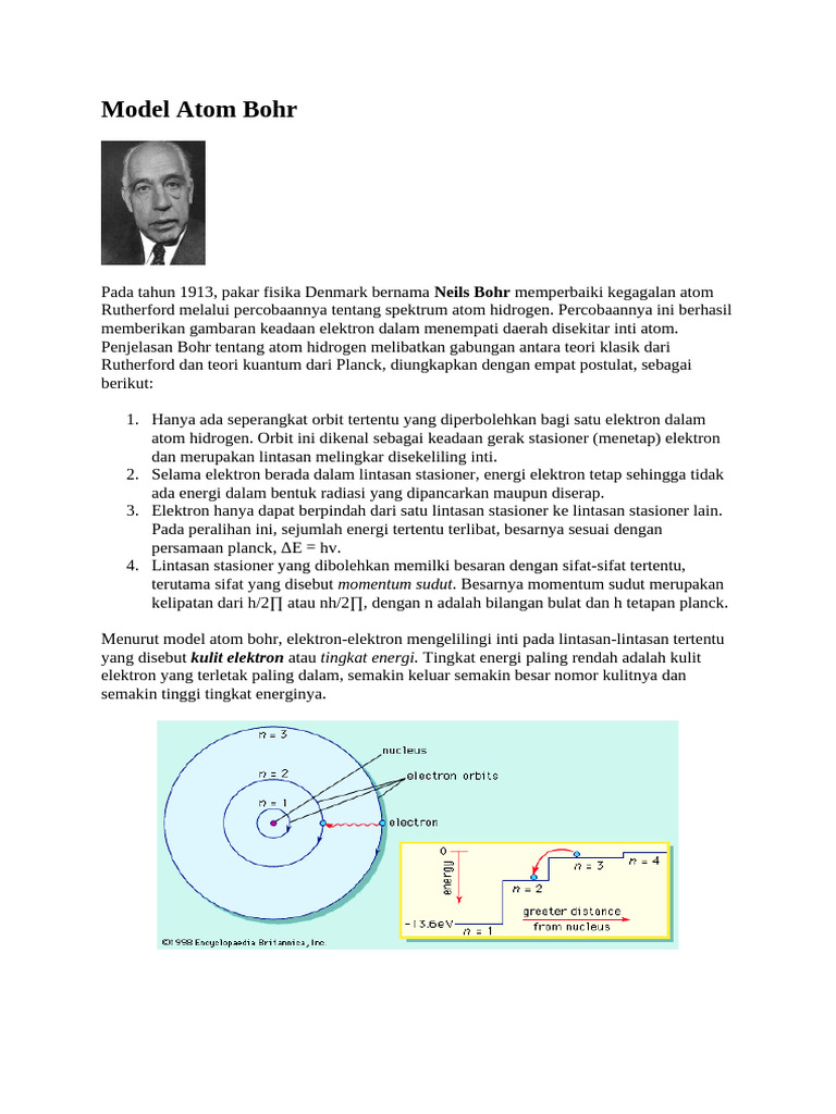Model Atom Bohr | PDF