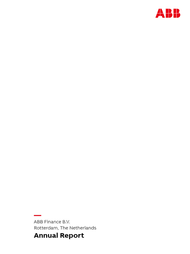 ABB Finance BV Annual Report 2024 | PDF | Fair Value | Historical Cost