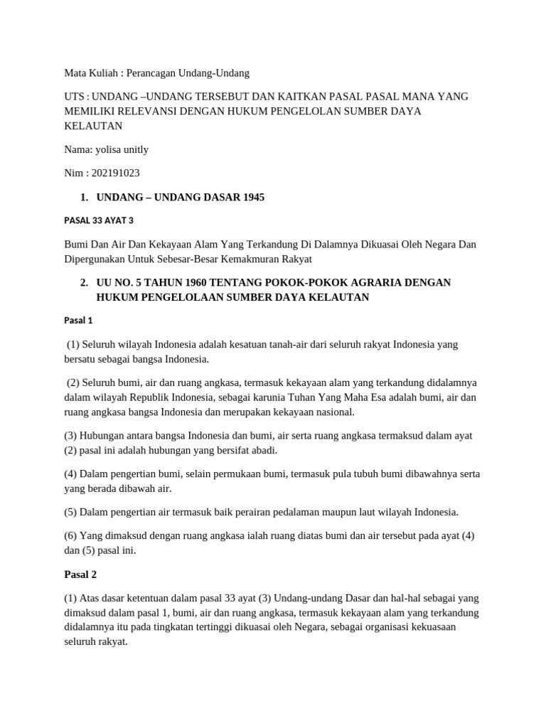 Uts Perancangan Perundang Undangan | PDF