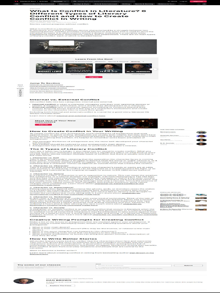 What Is Conflict in Literature 6 Different Types of Literary Conflict ...