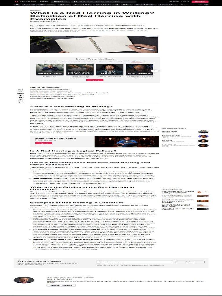 What Is A Red Herring in Writing Definition of Red Herring With ...